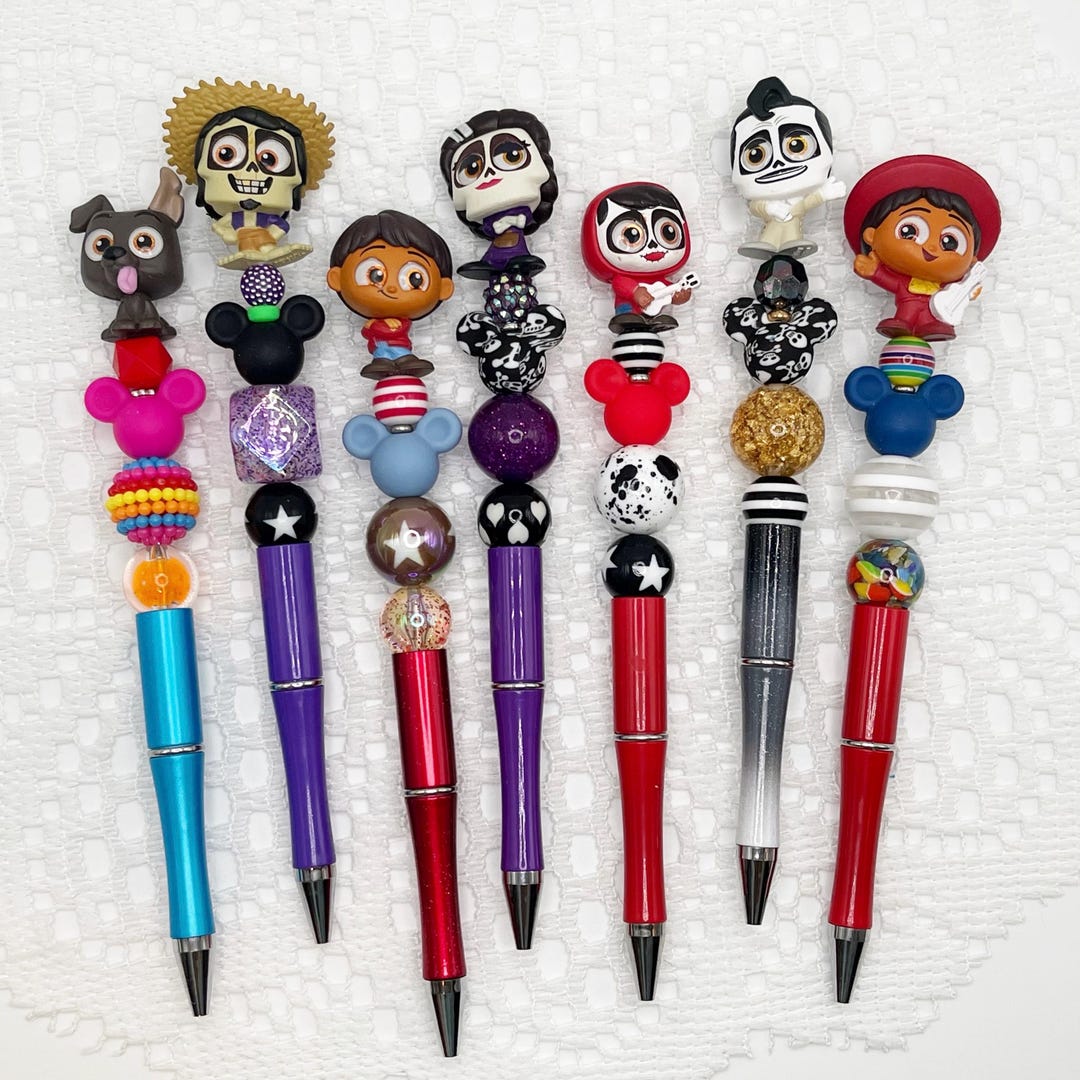 Coco Inspired Autograph Pen, Beaded Ballpoint Pen With Disney Pixar ...