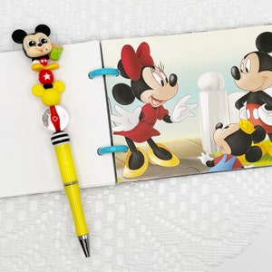 Minnie and Mickey Mouse Autograph Pen, Beaded Ballpoint Pen With Disney ...
