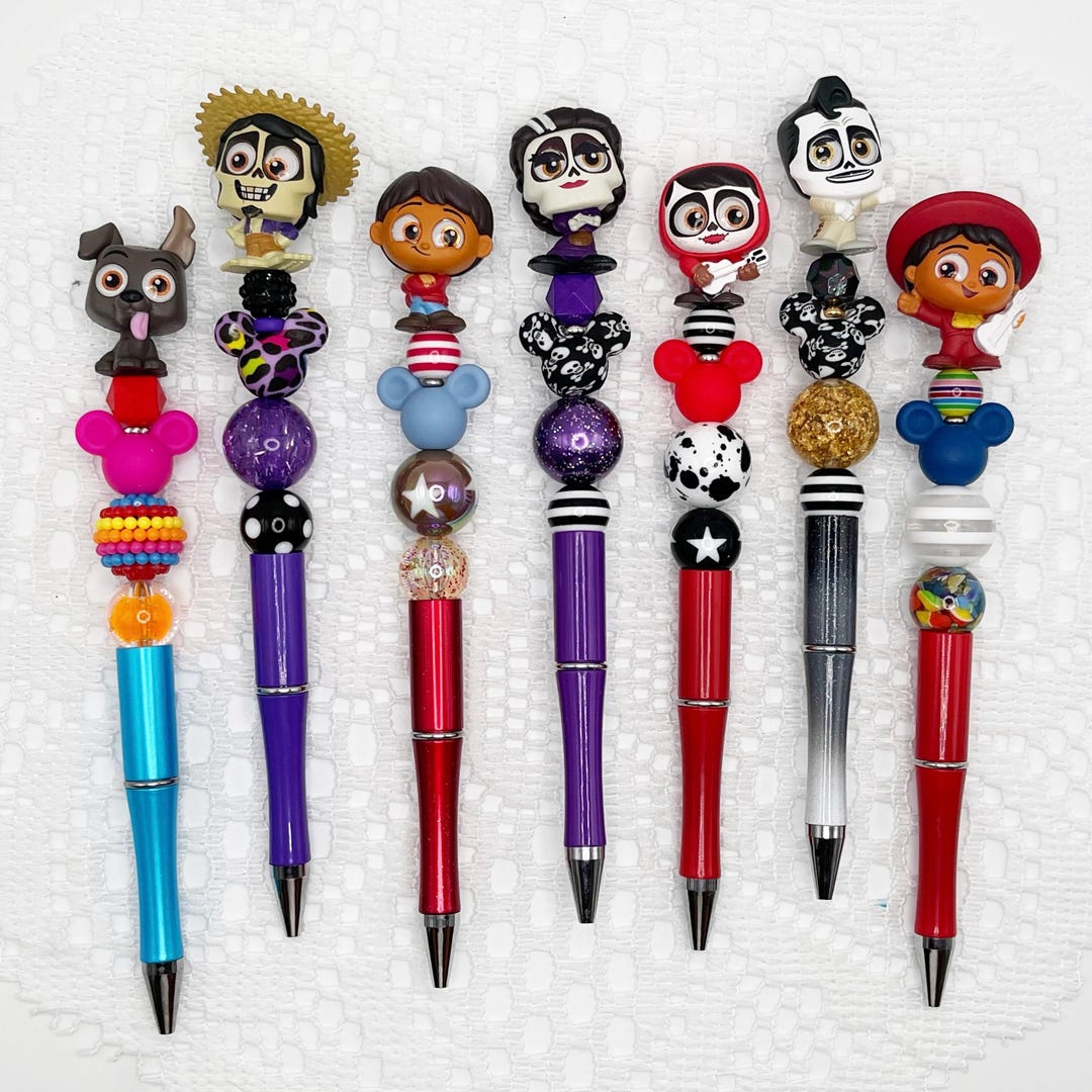 Coco Inspired Autograph Pen, Beaded Ballpoint Pen With Disney Pixar ...