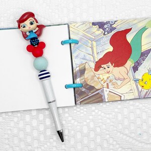 Little Mermaid Inspired Autograph Pen, Beaded Ballpoint Pen With Disney ...