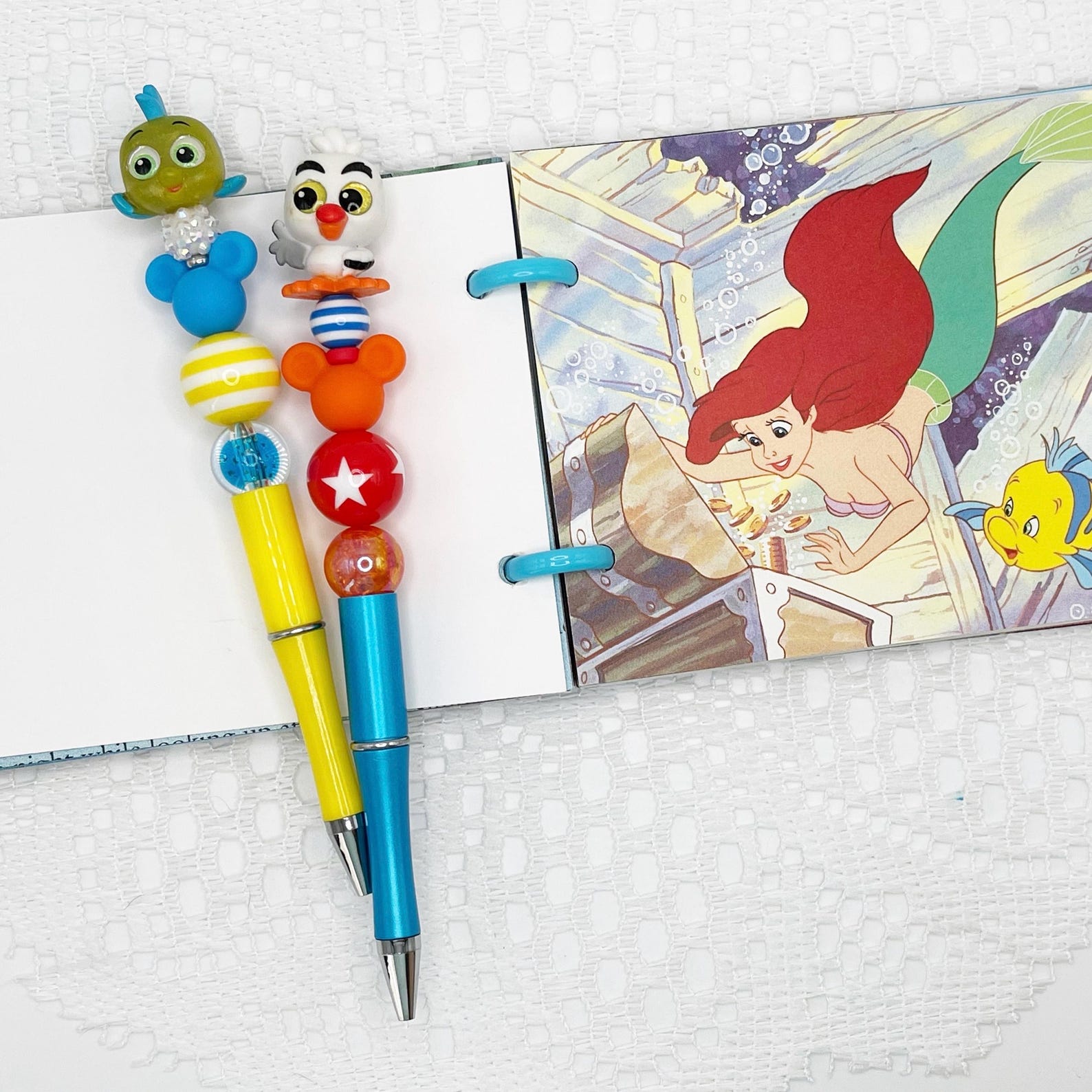 Little Mermaid Inspired Autograph Pen, Beaded Ballpoint Pen With Disney ...