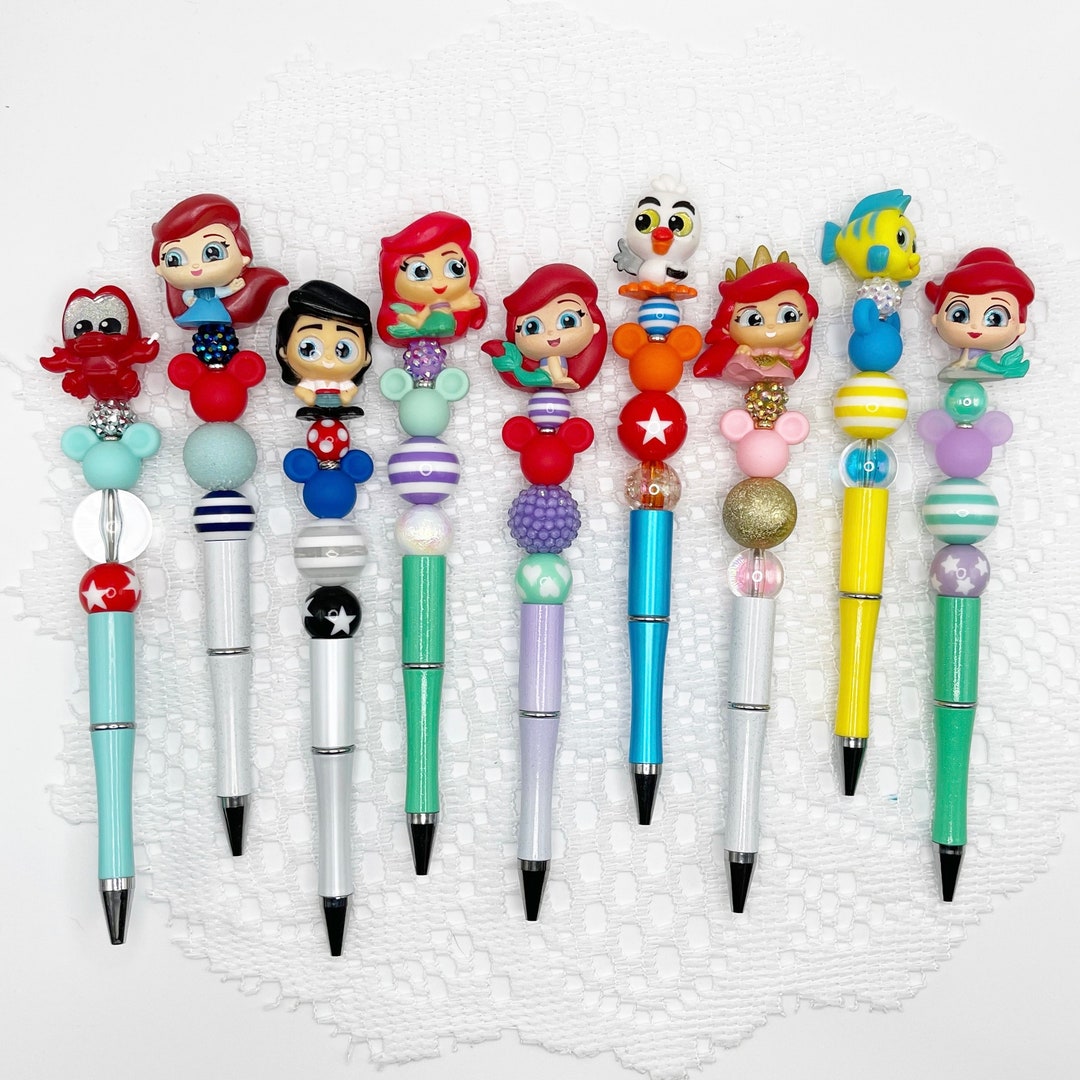 Little Mermaid Inspired Autograph Pen, Beaded Ballpoint Pen With Disney ...