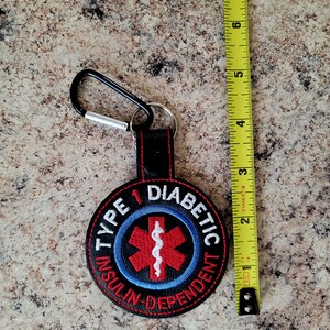 Medical Alert Tag for Backpack, Black Medical Bag Tag, Type 1 Diabetic ...