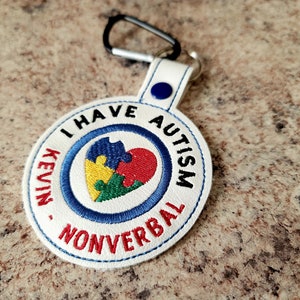 Autism Awareness, Autism Bag Tag, Autism Alert for Backpack, Autism Tag ...