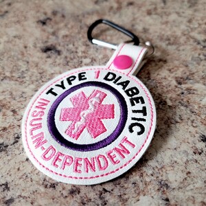 Medical Alert Tag for Backpack, Black Medical Bag Tag, Type 1 Diabetic ...