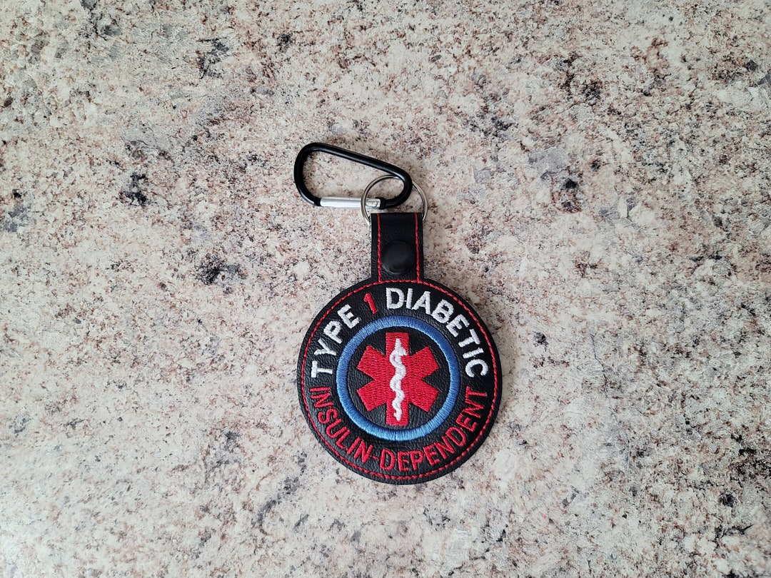 Medical Alert Tag for Backpack, Black Medical Bag Tag, Type 1 Diabetic ...
