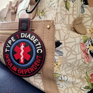 Medical Alert Tag for Backpack, Black Medical Bag Tag, Type 1 Diabetic ...