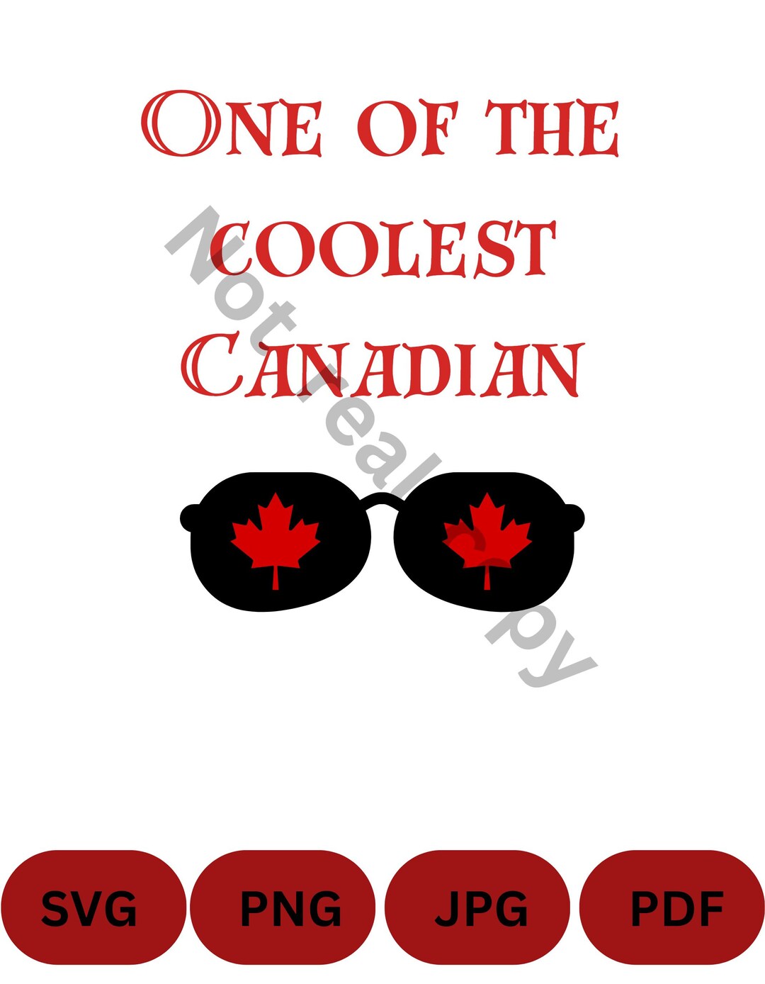 Coolest Canadian Digital File, Cute Canada Glasses SVG, Maple Leaf Iron ...