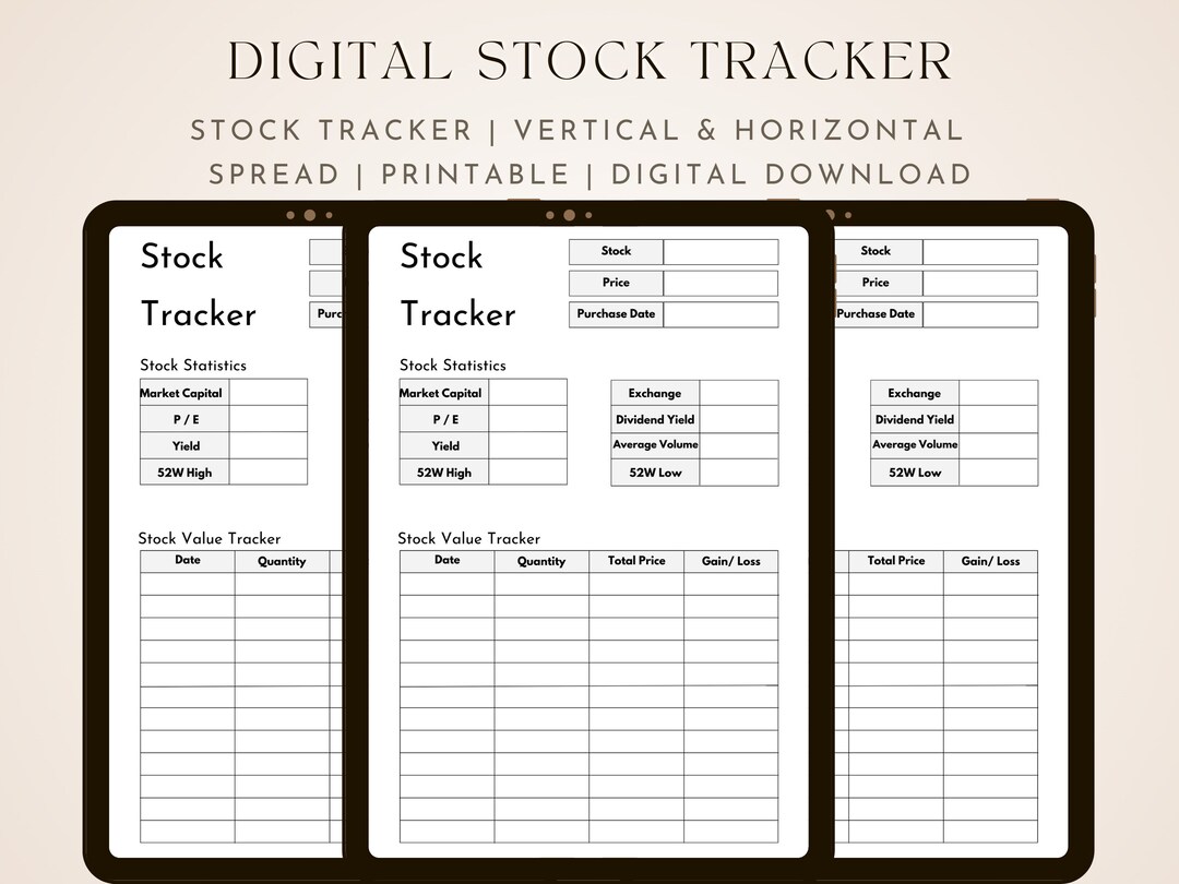 Digital Stock Tracker, Stock Portfolio Tracker, Stock Investment ...
