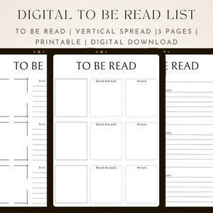 Digital Book Planner, Reading Planner, to Be Read Template, TBR ...