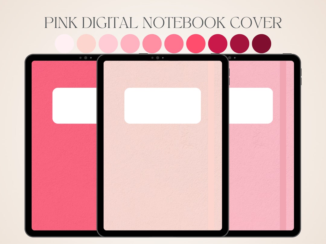 Pink Digital Notebook Cover, Goodnotes Cover, Notability Cover, Red ...