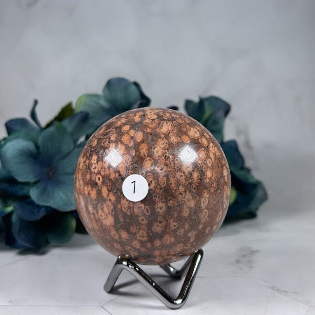 Leopard Skin Jasper Sphere / Large Leopard Skin Jasper Sphere / Root ...
