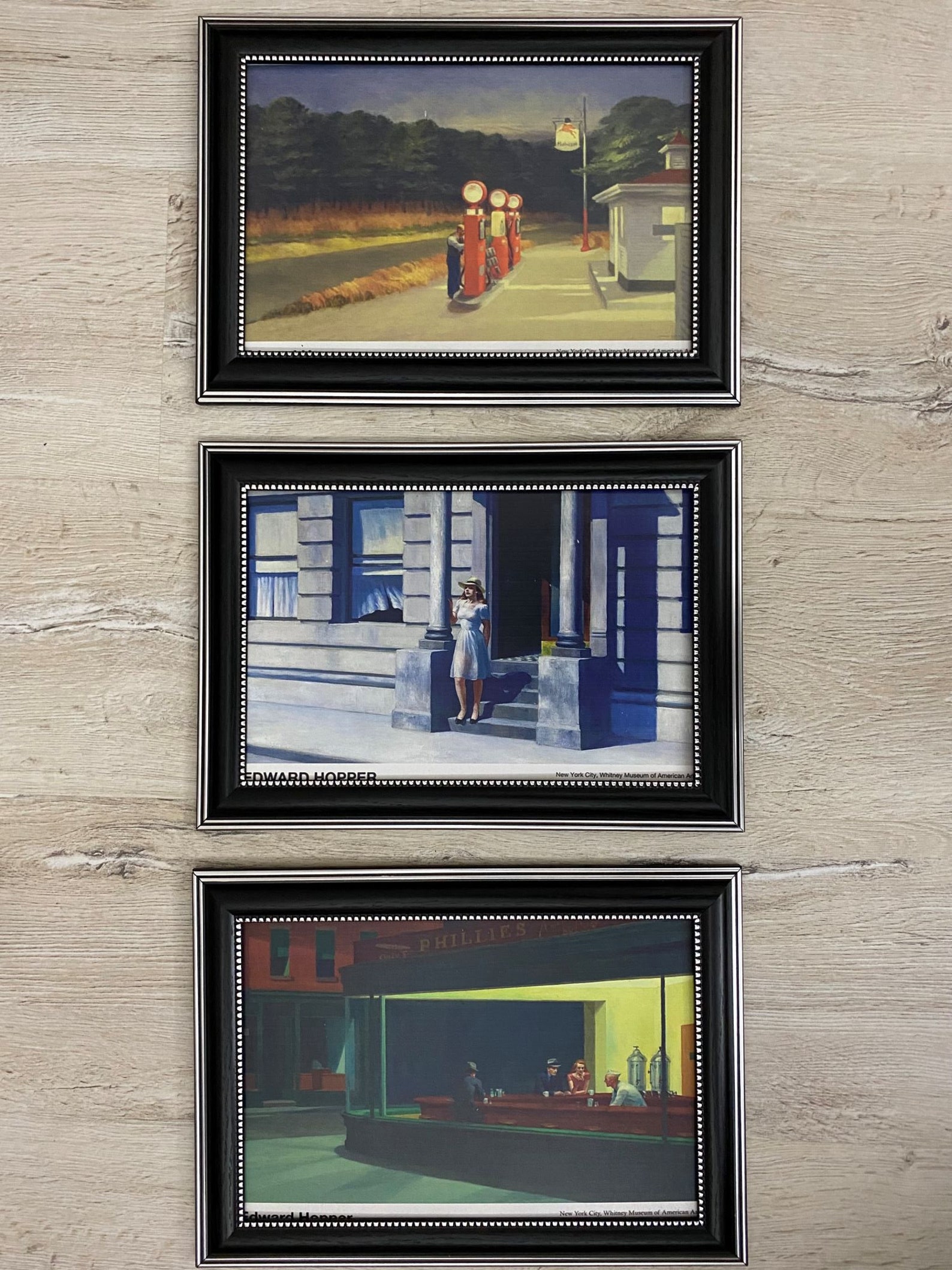 Edward Hopper Modern Art Print, Framed Set of 3, Gallery Wall Art, Home ...