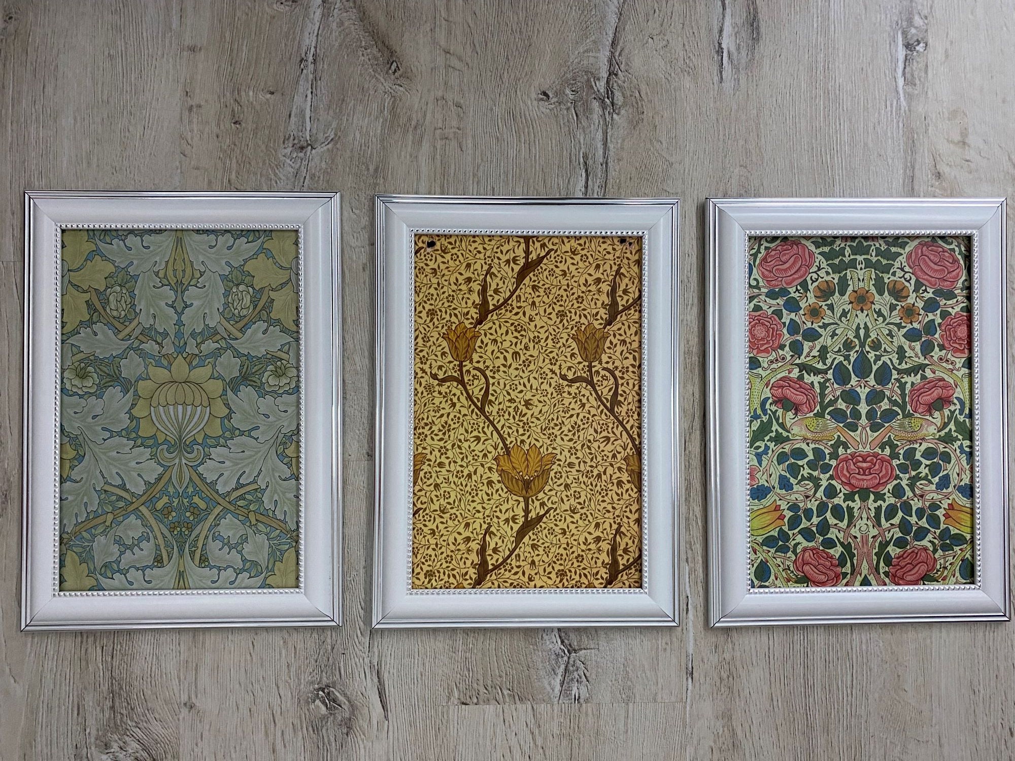 William Morris Wallpaper Design Print, Framed Set of 3 William Morris ...