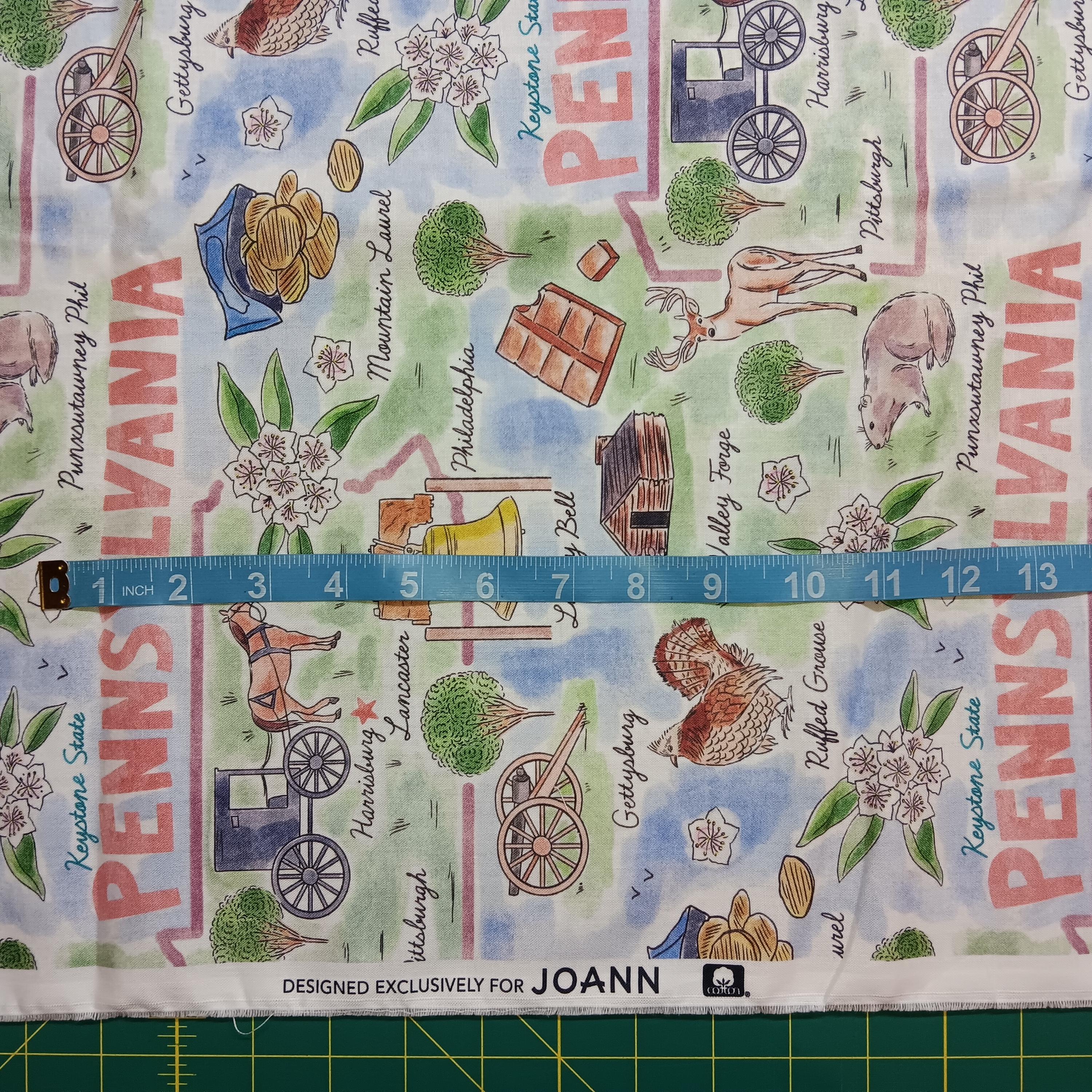 Pennsylvania Fabric -keystone State-punxsutawney Phil-pittsburg ...