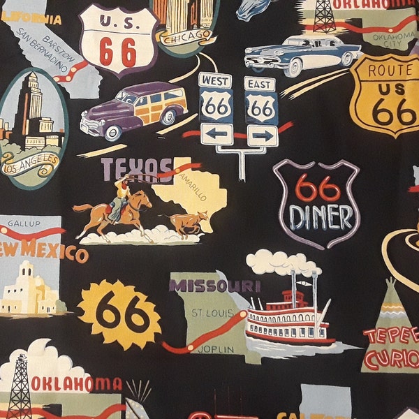 Route 66 Fabric - Etsy