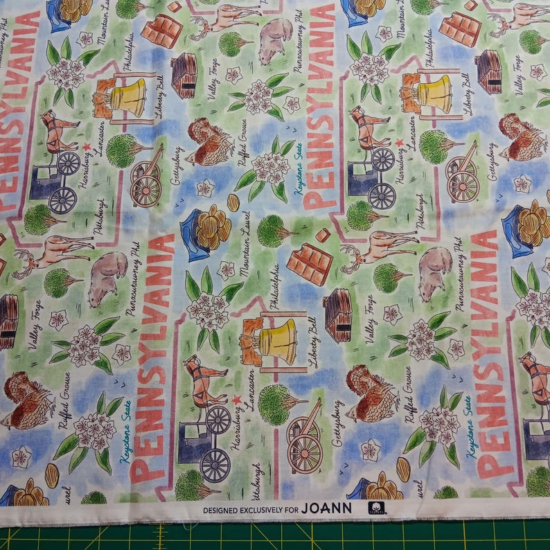 Pennsylvania Fabric -keystone State-punxsutawney Phil-pittsburg ...
