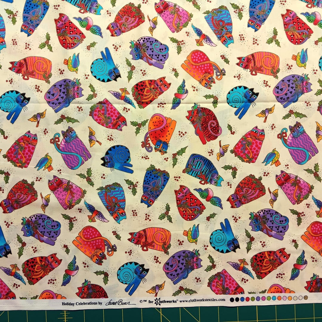 Laurel Burch - "holiday Collection" - Cats, Birds, Holly, Ribbons ...