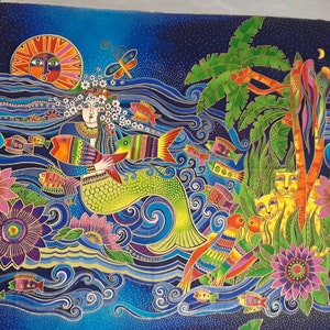 Laurel Burch - "ocean Songs" - Mermaid Panel - Rare - Oop - Clothworks ...