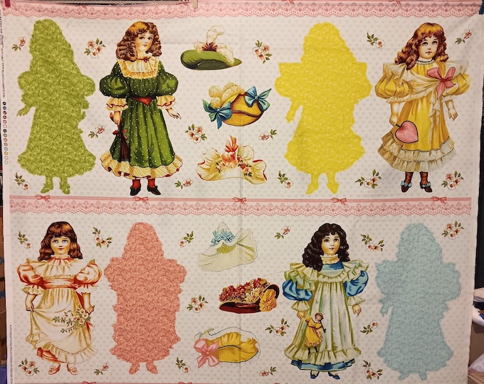 Blue Hill Victorian Paper Dolls Cut & Sew Fabric Cotton PANEL Makes Set ...
