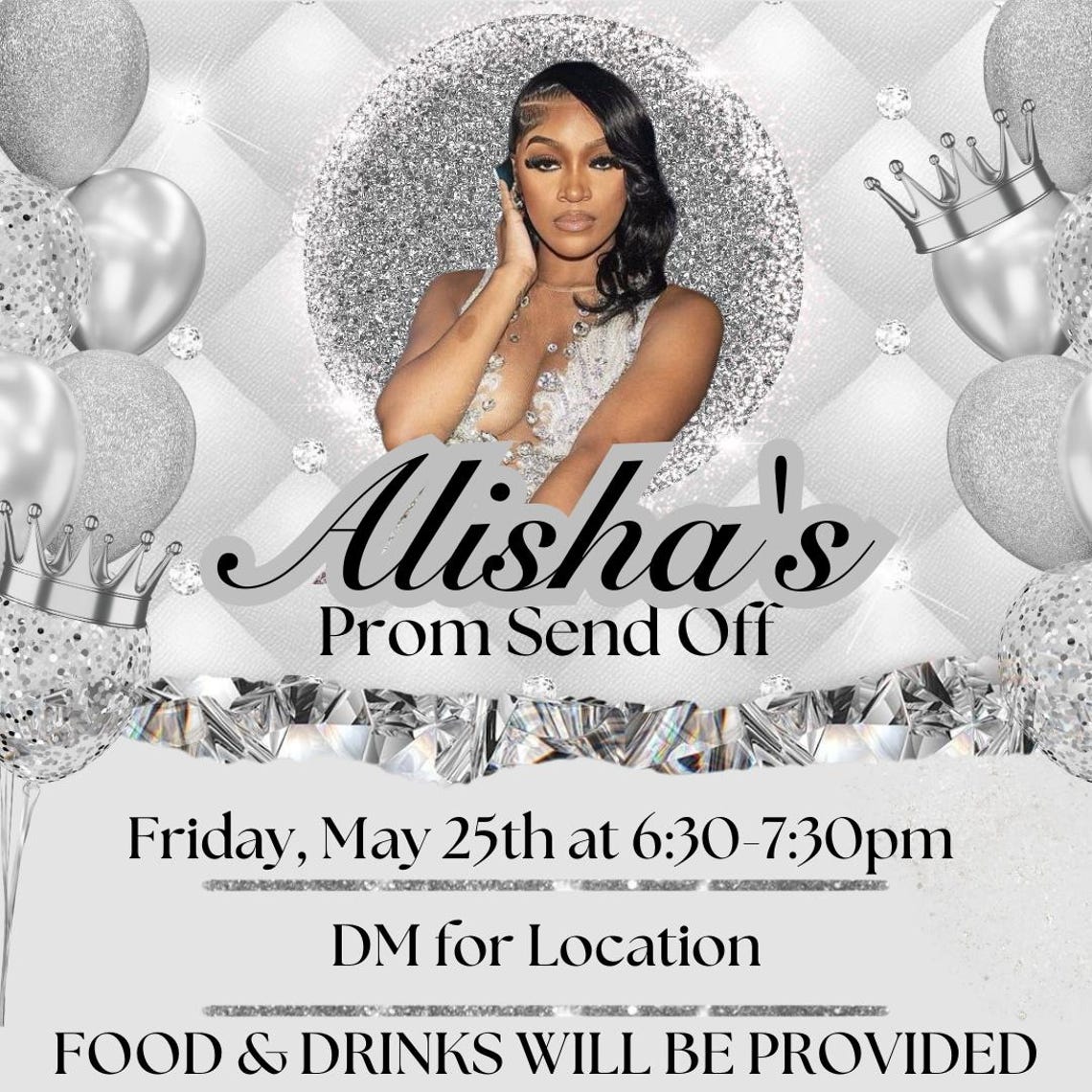 Editable Prom Send-off Flyer | DIY Canva Template | Prom Party ...