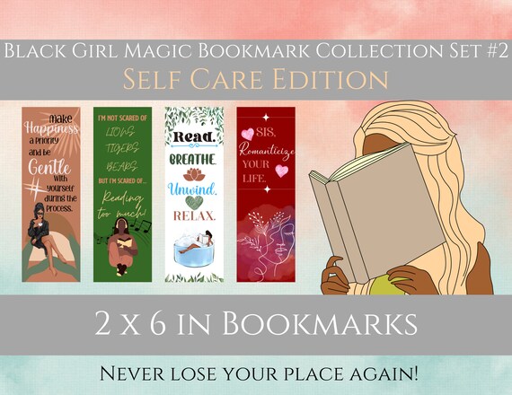 Black Girl Magic Collection Bookmark Set Self Care Bookmarks - Etsy