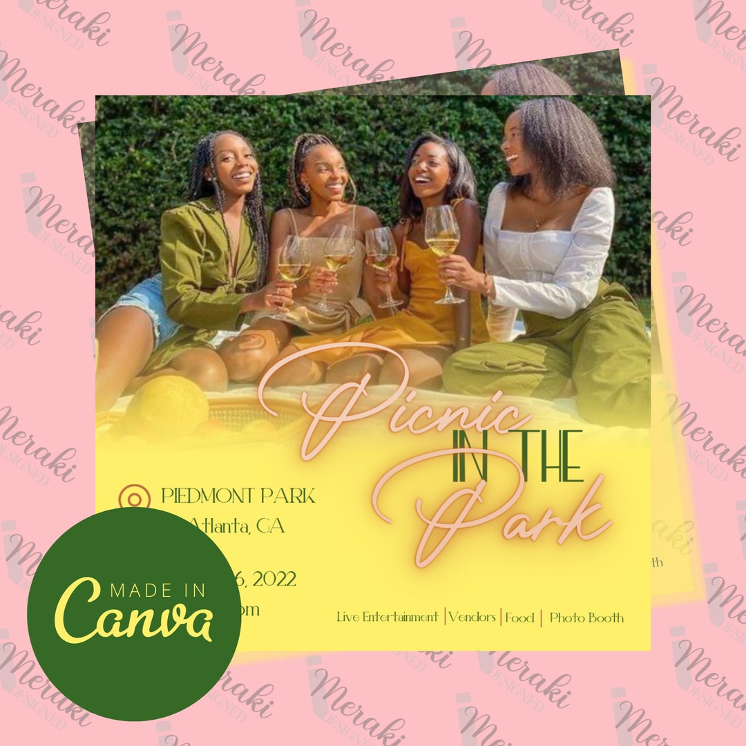 Picnic in the Park Flyer | Canva Flyer Template | Digital Download ...