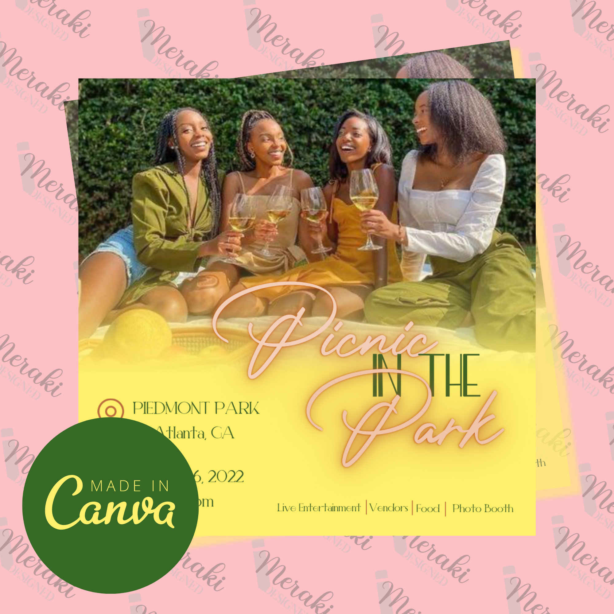 Picnic in the Park Flyer | Canva Flyer Template | Digital Download ...