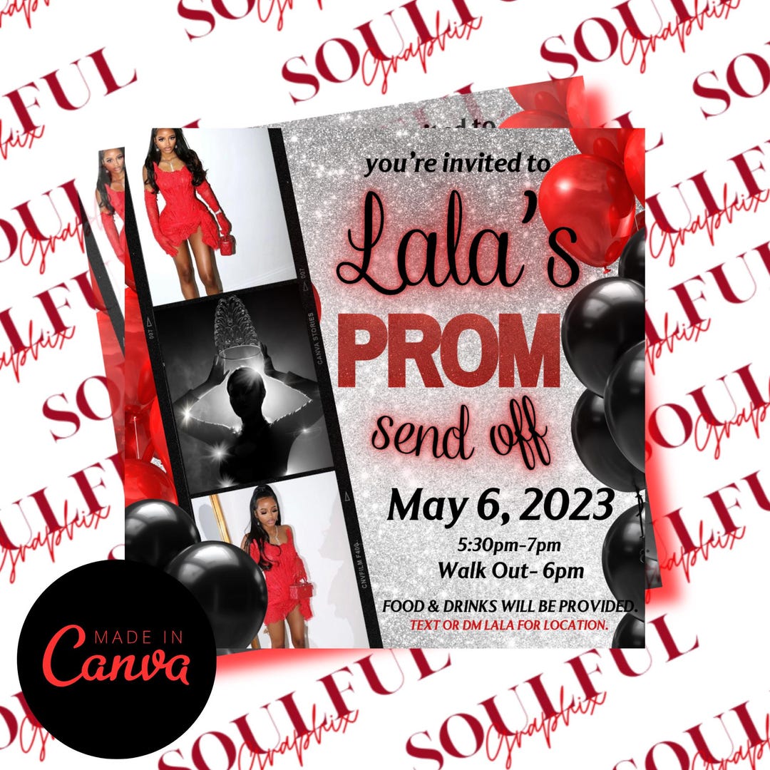 Editable Prom Send-off Flyer | DIY Canva Template | Prom Party ...