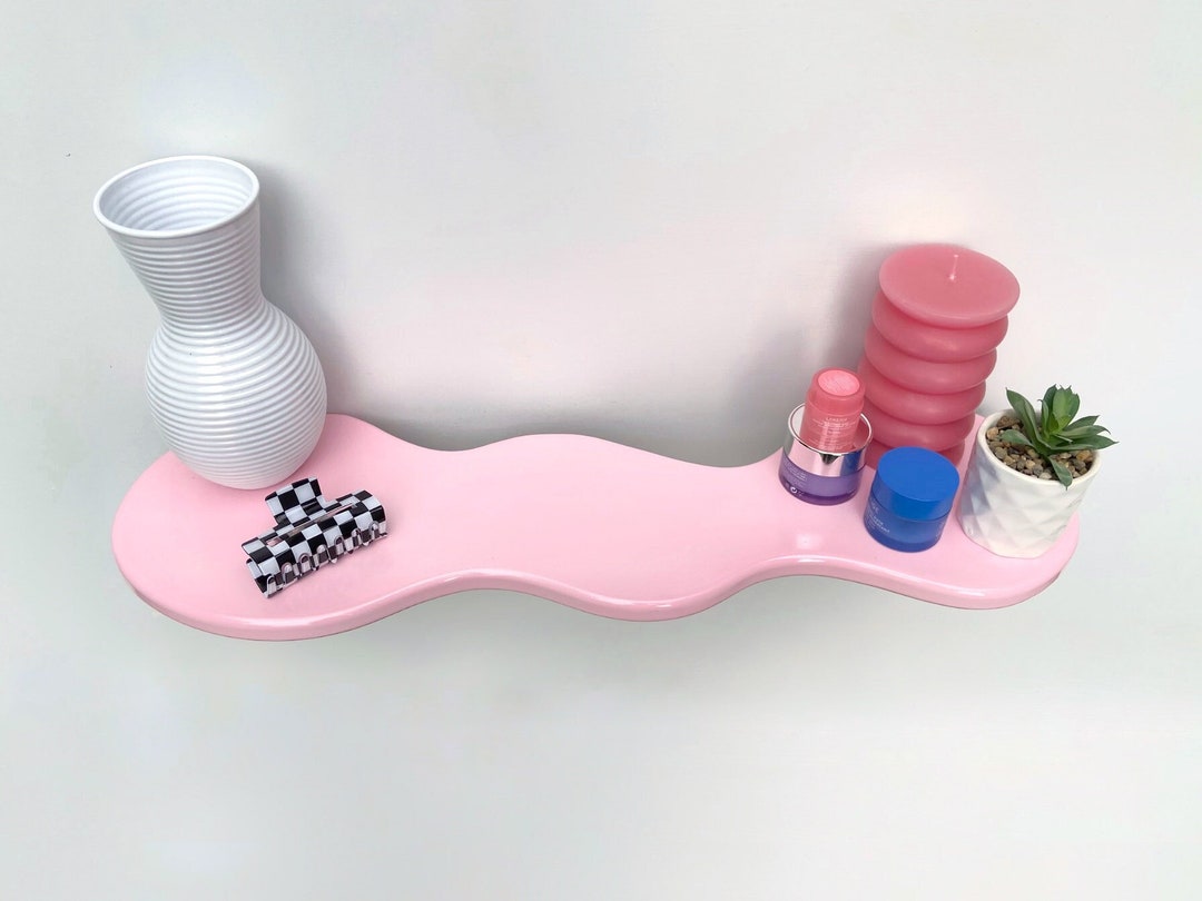Wavy Shelf | Squiggle Shelf | Maximalist | Funky Decor | Pastel Shelves ...