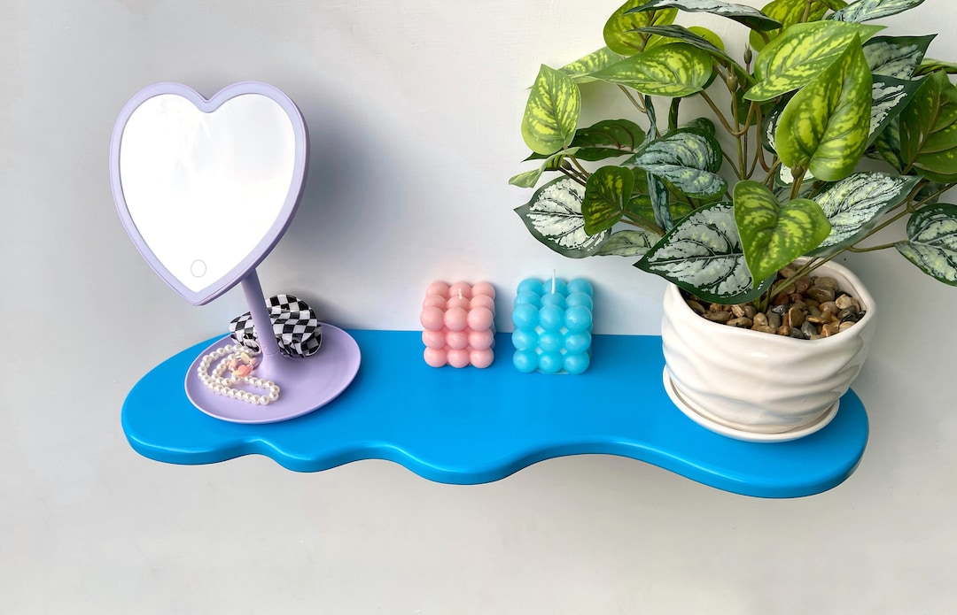 Wavy Shelf | Squiggle Shelf | Maximalist | Funky Decor | Pastel Shelves ...