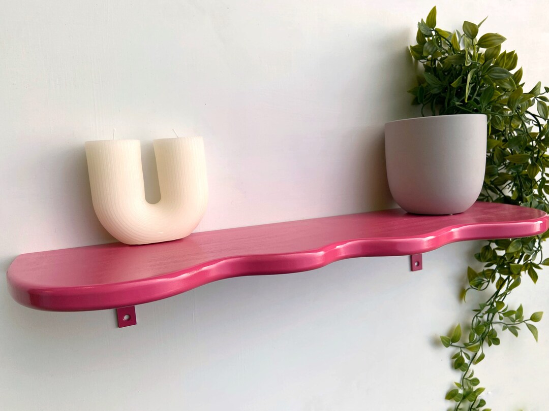 Wavy Shelf Squiggle Shelf Maximalist Funky Decor Pastel Shelves Danish ...