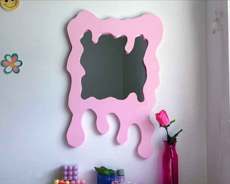 Melting Mirror Drip Mirror Dripping Mirror Wavy Squiggle - Etsy