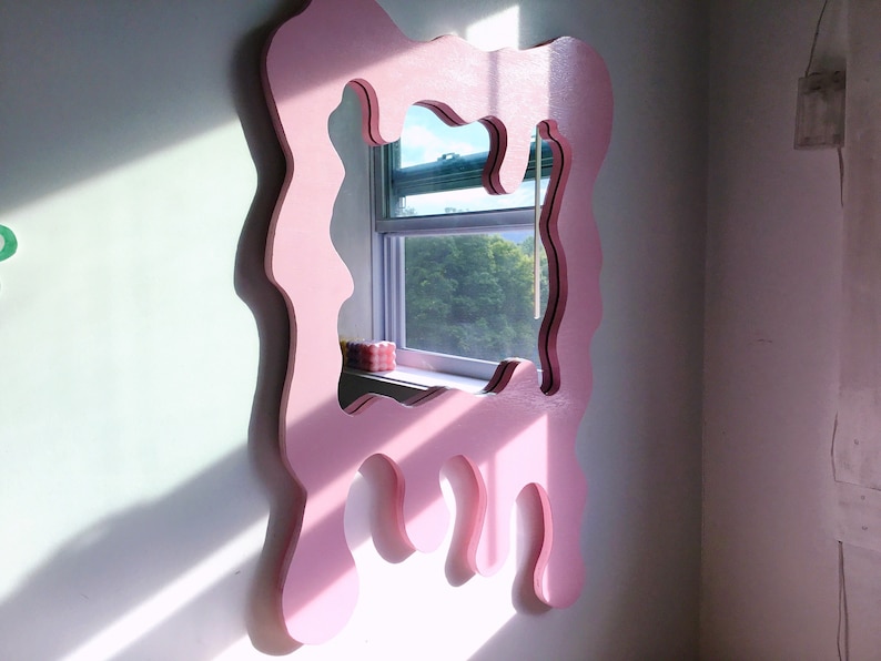Melting Mirror Drip Mirror Dripping Mirror Wavy Squiggle - Etsy