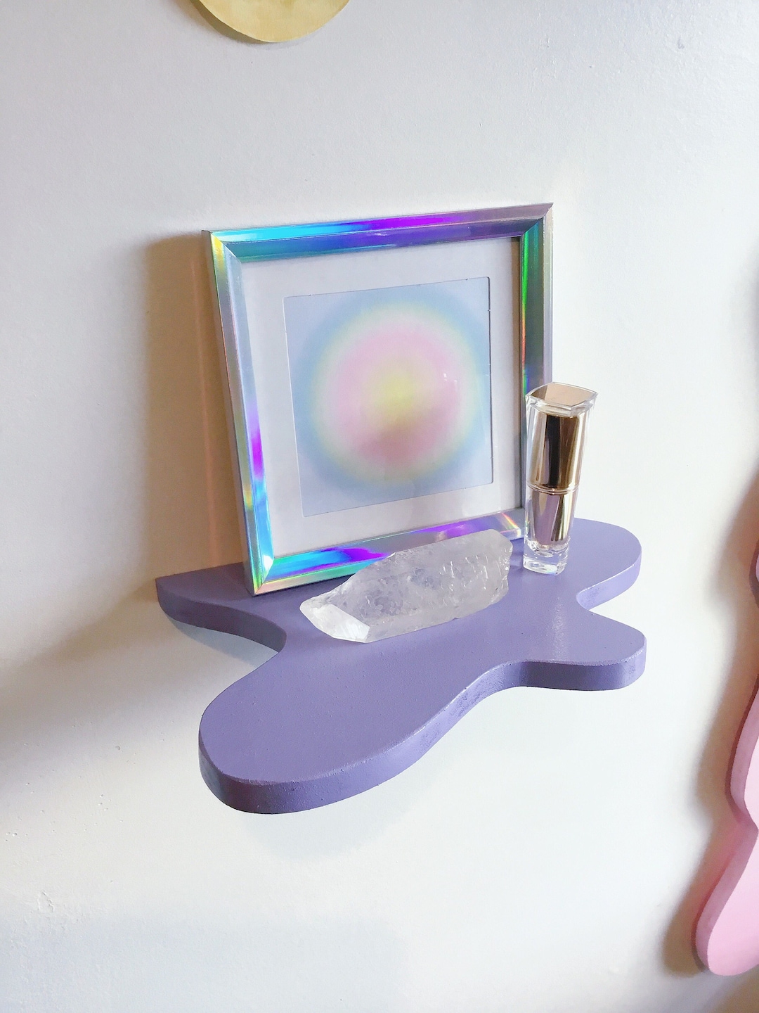 Squiggle Shelf Wavy Shelf Purple Funky Decor Pastel Shelves Danish ...