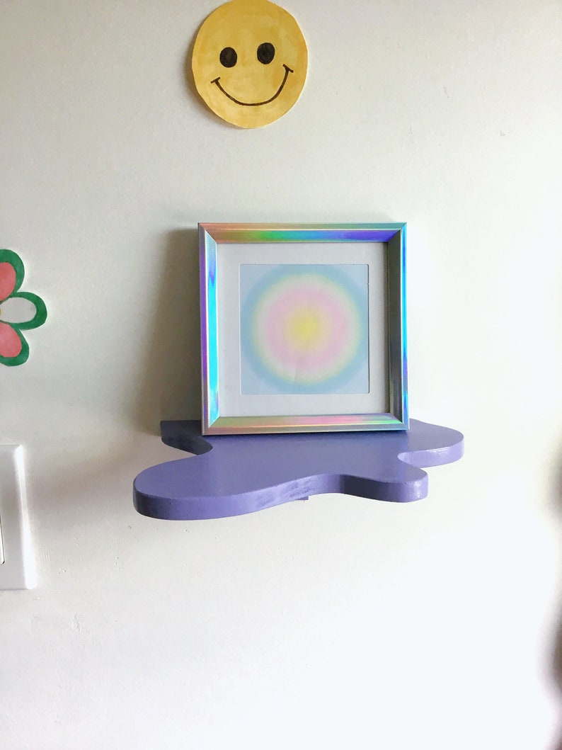 Squiggle Shelf Wavy Shelf Purple Funky Decor Pastel - Etsy