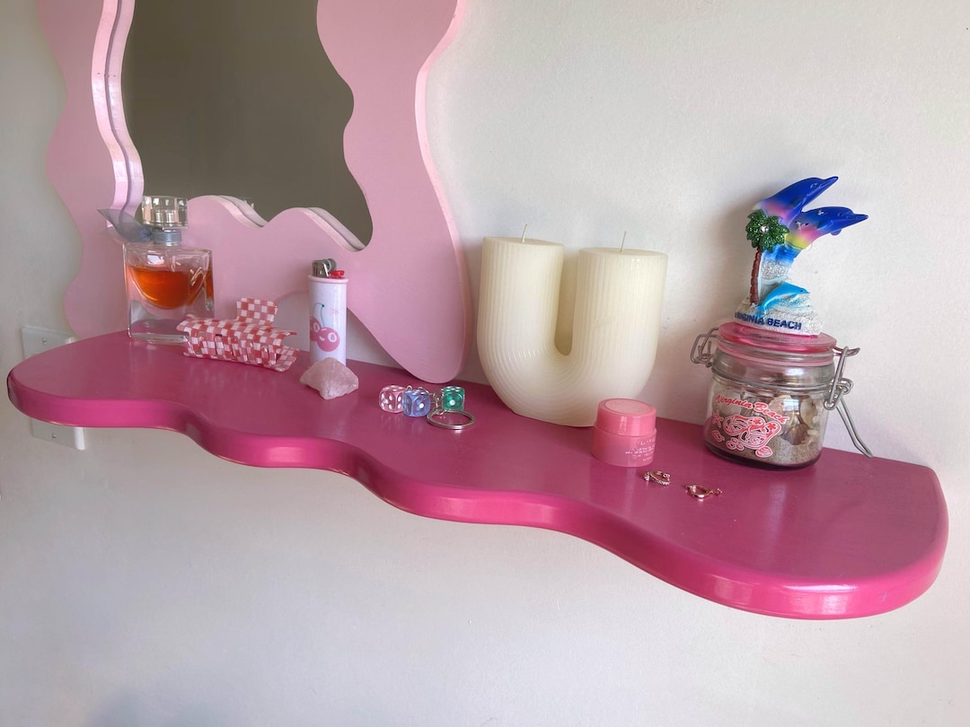 Wavy Shelf | Squiggle Shelf | Maximalist | Funky Decor | Pastel Shelves ...