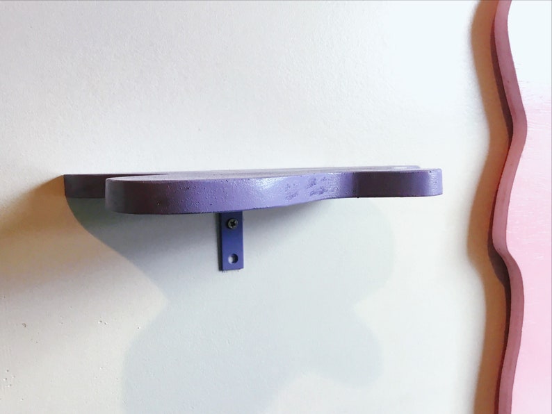 Squiggle Shelf Wavy Shelf Purple Funky Decor Pastel - Etsy