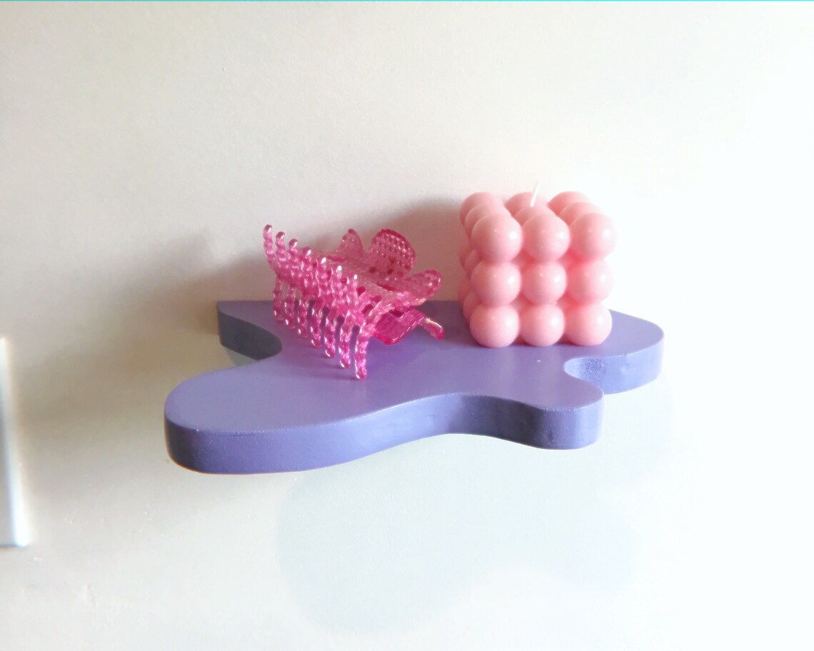 Squiggle Shelf Wavy Shelf Purple Funky Decor Pastel - Etsy