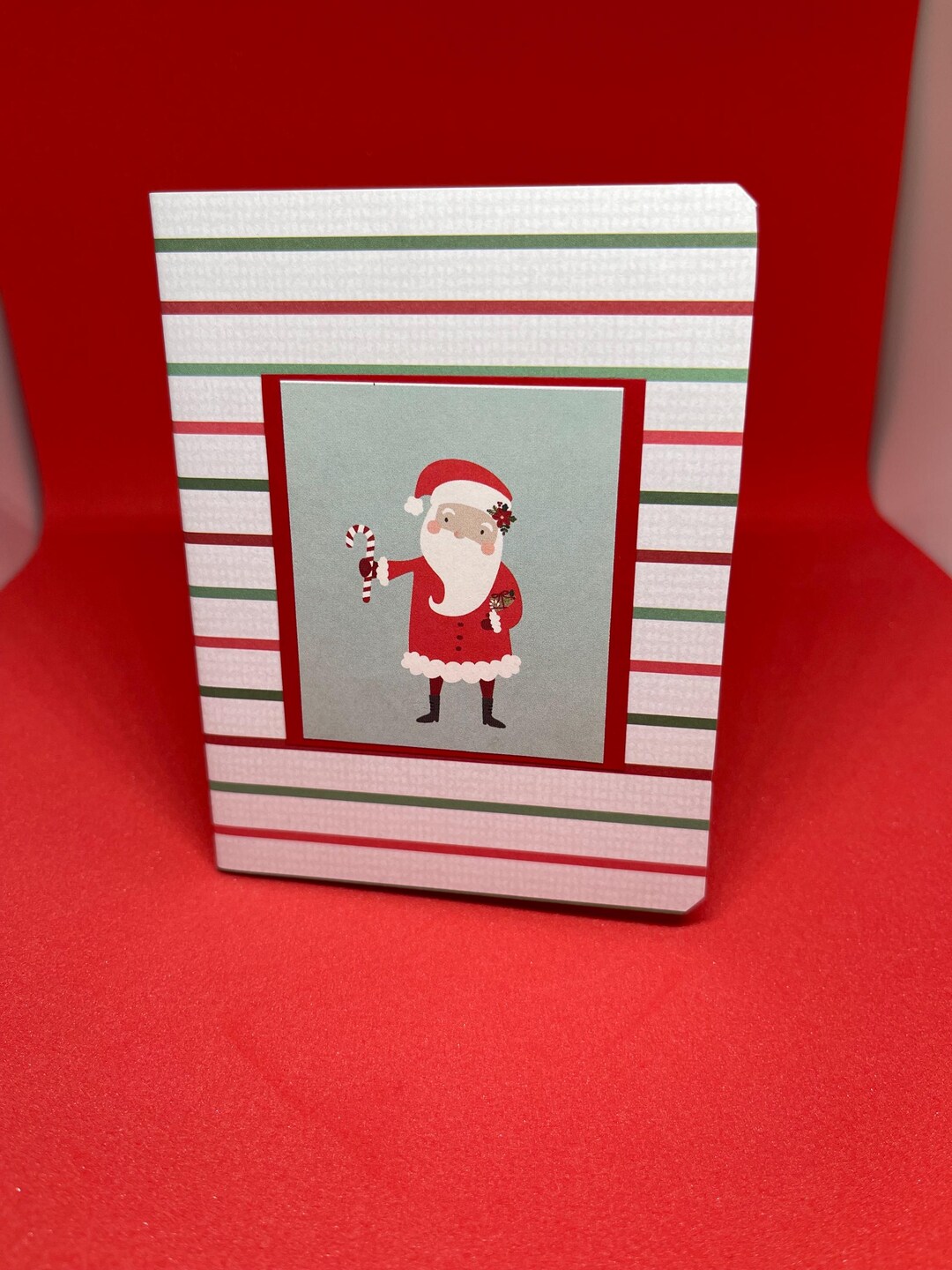 Mini Christmas Notepad Santa With Candy Cane - Etsy