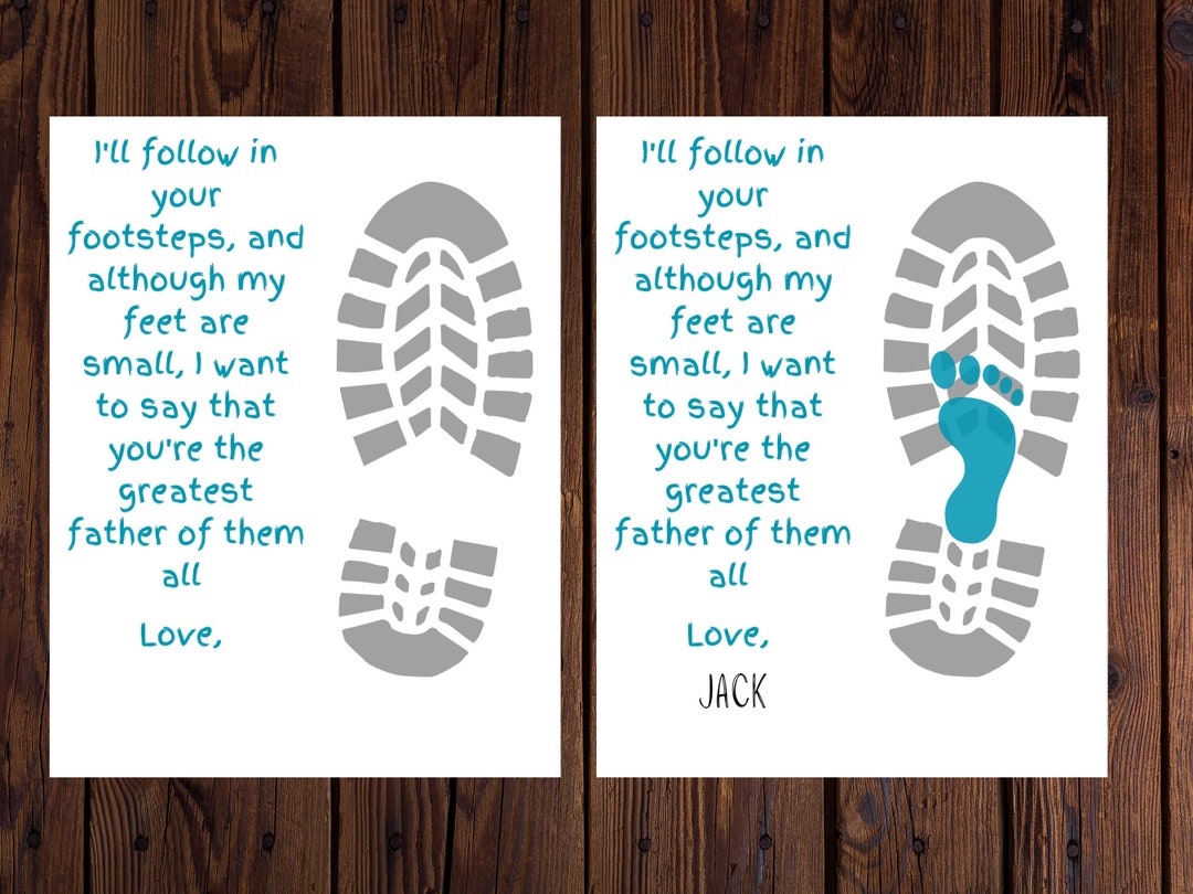Father's Day Poem Print - Kid Footprint Keepsake - Painted Footprint ...