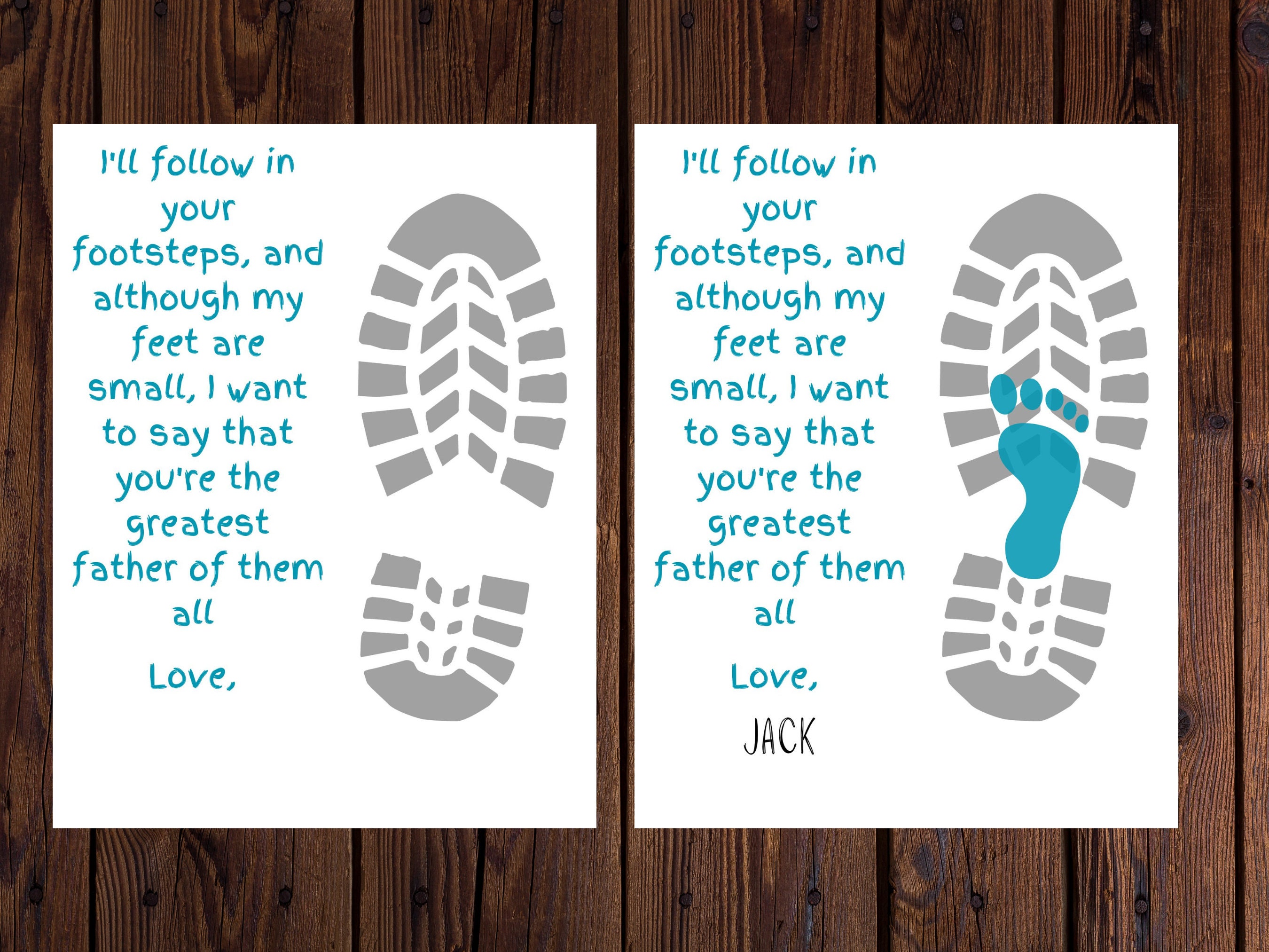 Father's Day Poem Print - Kid Footprint Keepsake - Painted Footprint ...
