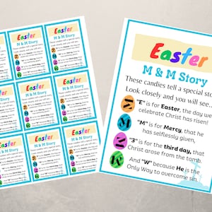 M&M Candy Easter Story - 3x2.5" Cards - Jesus Christ - Easter - Easter ...