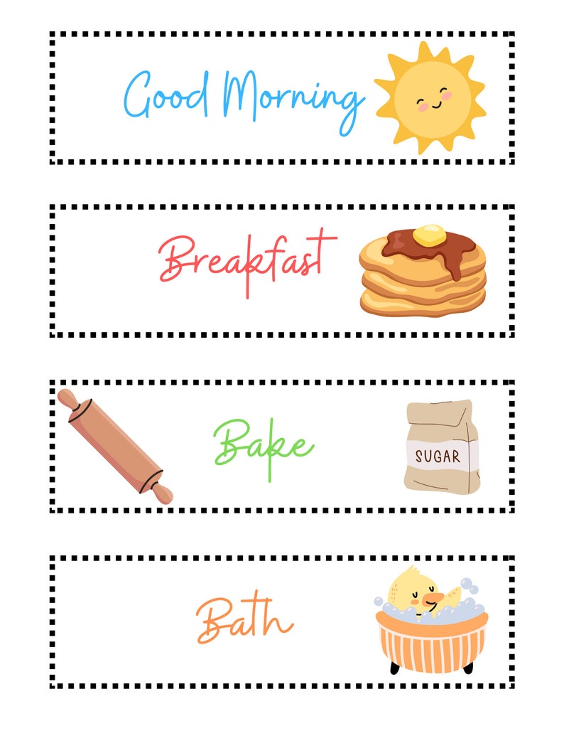 Visual Schedule Toddler Kids Daily Routine Chart Printable Homeschool ...