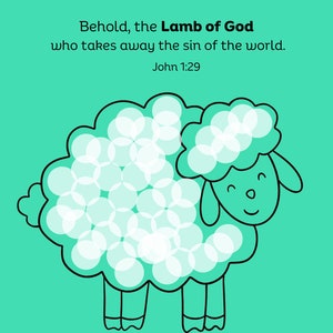 Fingerprint Lamb Craft - Easter Fingerprint Art - Printable Template ...