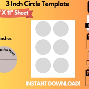 3" Circle Template, Multi Use Label Template, SVG, Canva, Microsoft Doc ...
