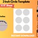 3" Circle Template, Multi Use Label Template, SVG, Canva, Microsoft Doc ...