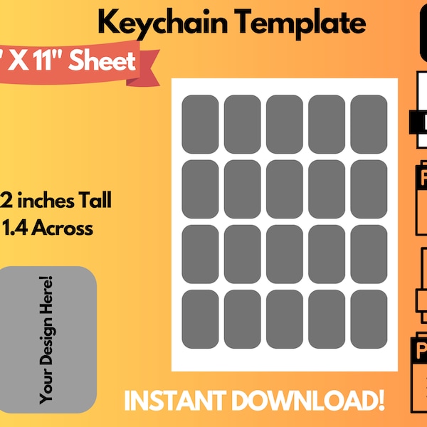 Keychain Template - Etsy