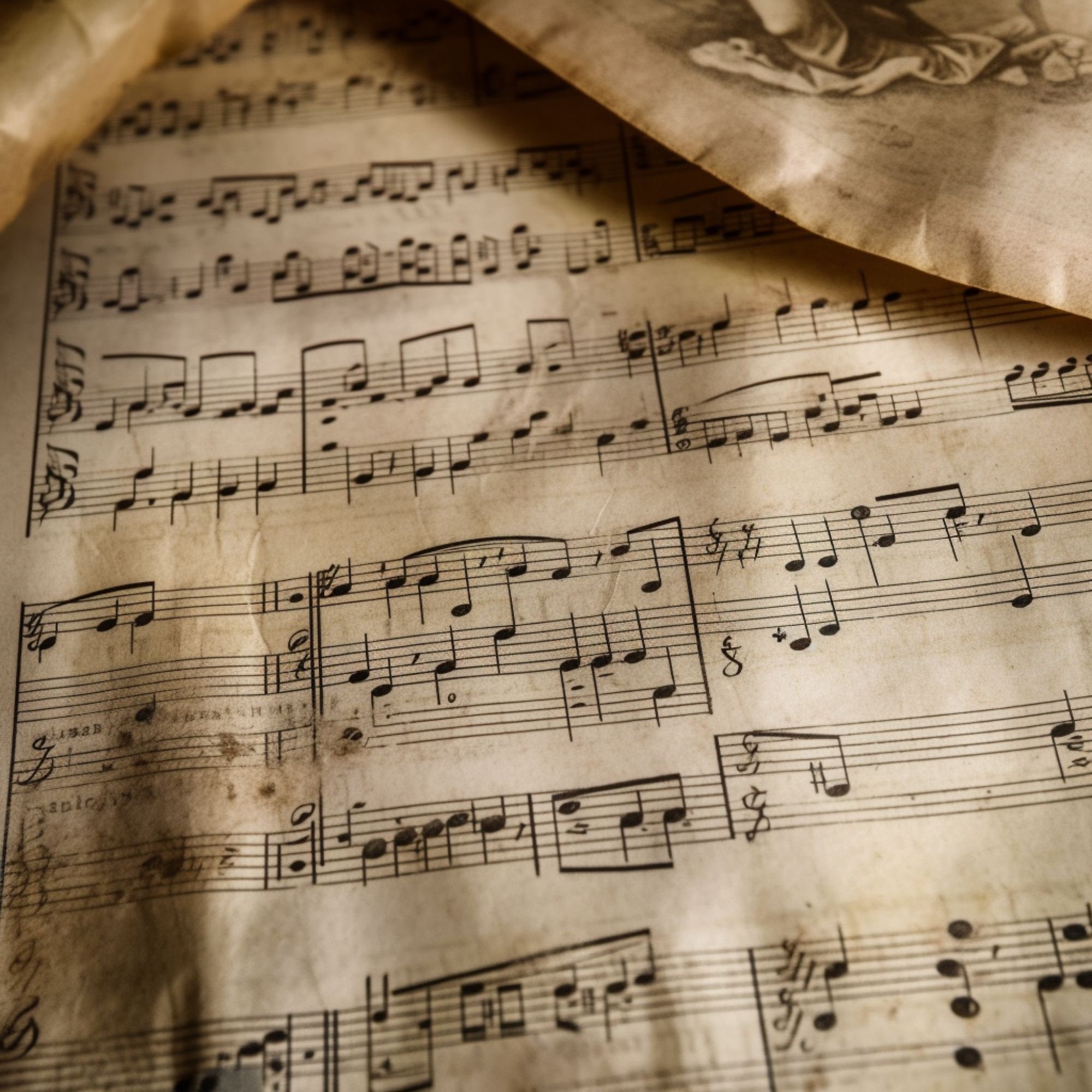 Antique Rustic Music Sheet Background - Digital Background - Digital ...