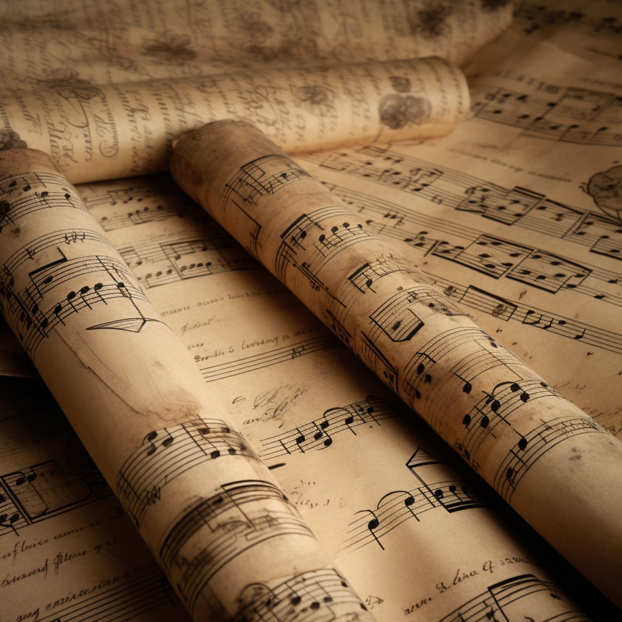 Antique Rustic Music Sheet Background - Digital Background - Digital ...